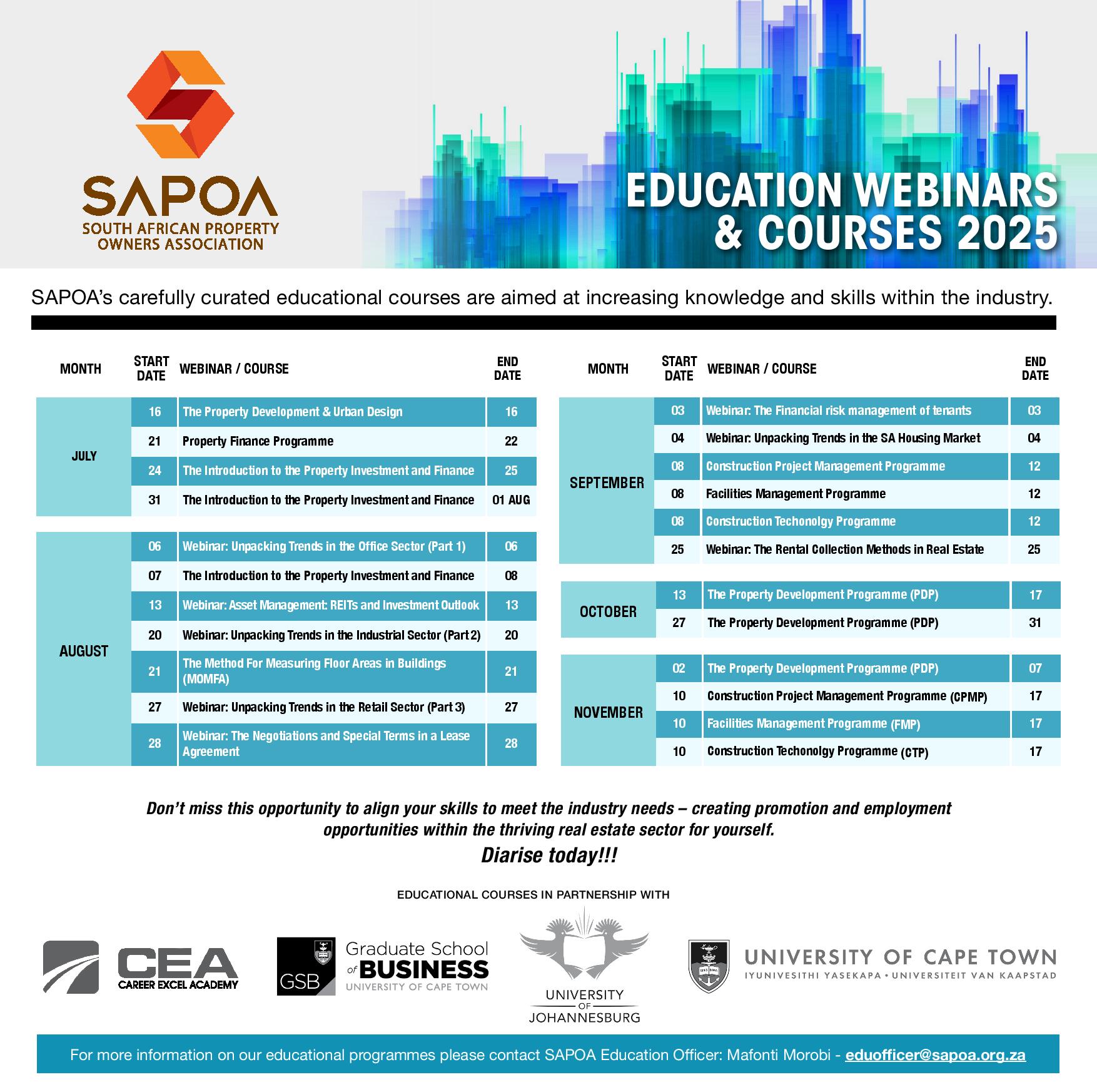 Education Courses - Sapoa